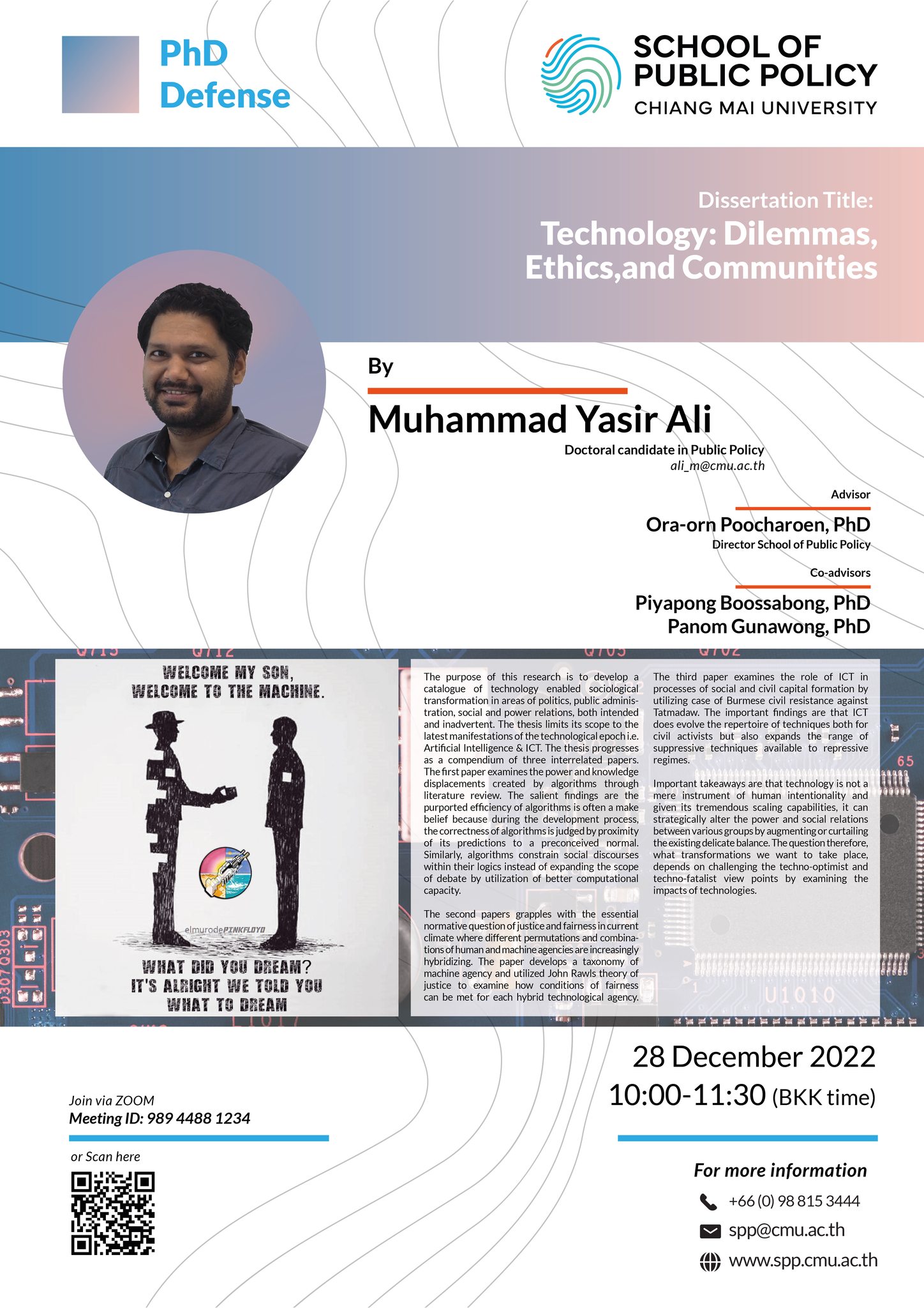 PhD Thesis Defense_Muhammad Yasir Ali, Doctoral candidate in public policy on 28 DEC @10:00-11: ...